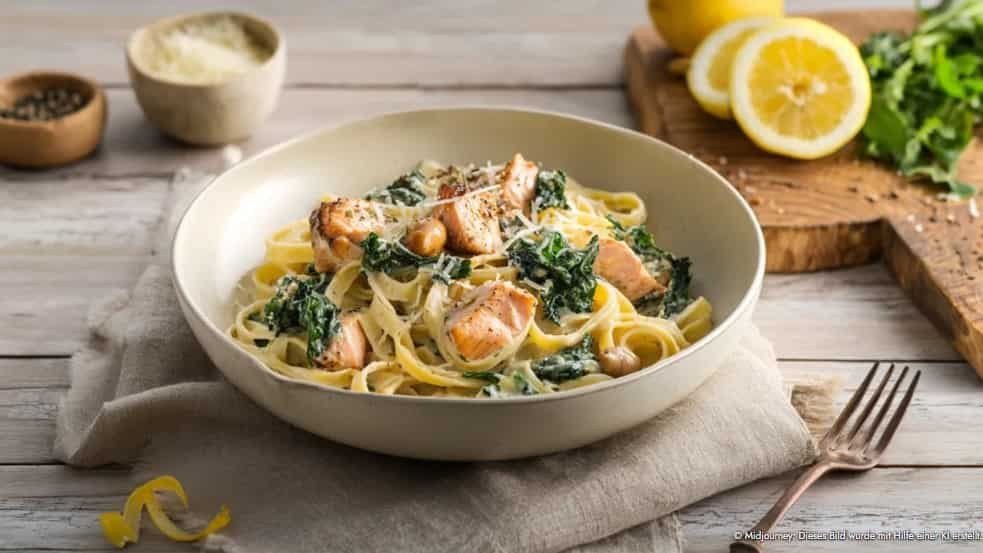 Pasta con col rizada, castañas y salmón: una receta rápida y ...